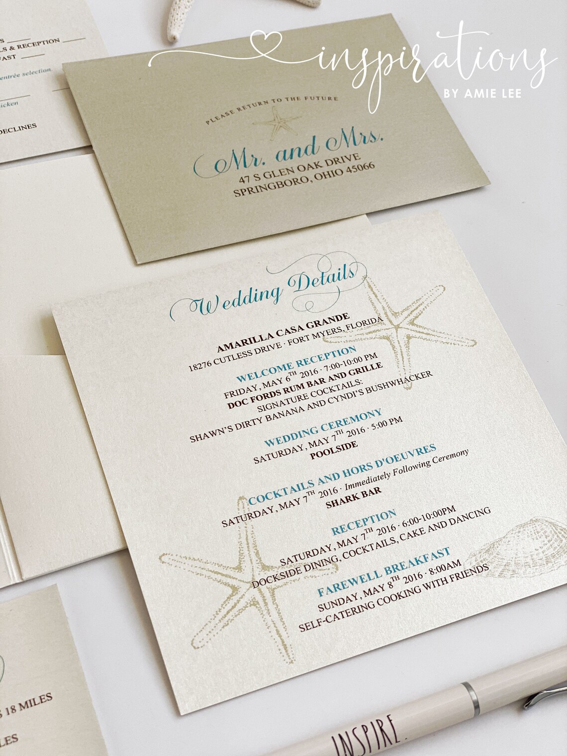 Elegant Beach Wedding Invitations Classic Beach Formal Beach | Etsy