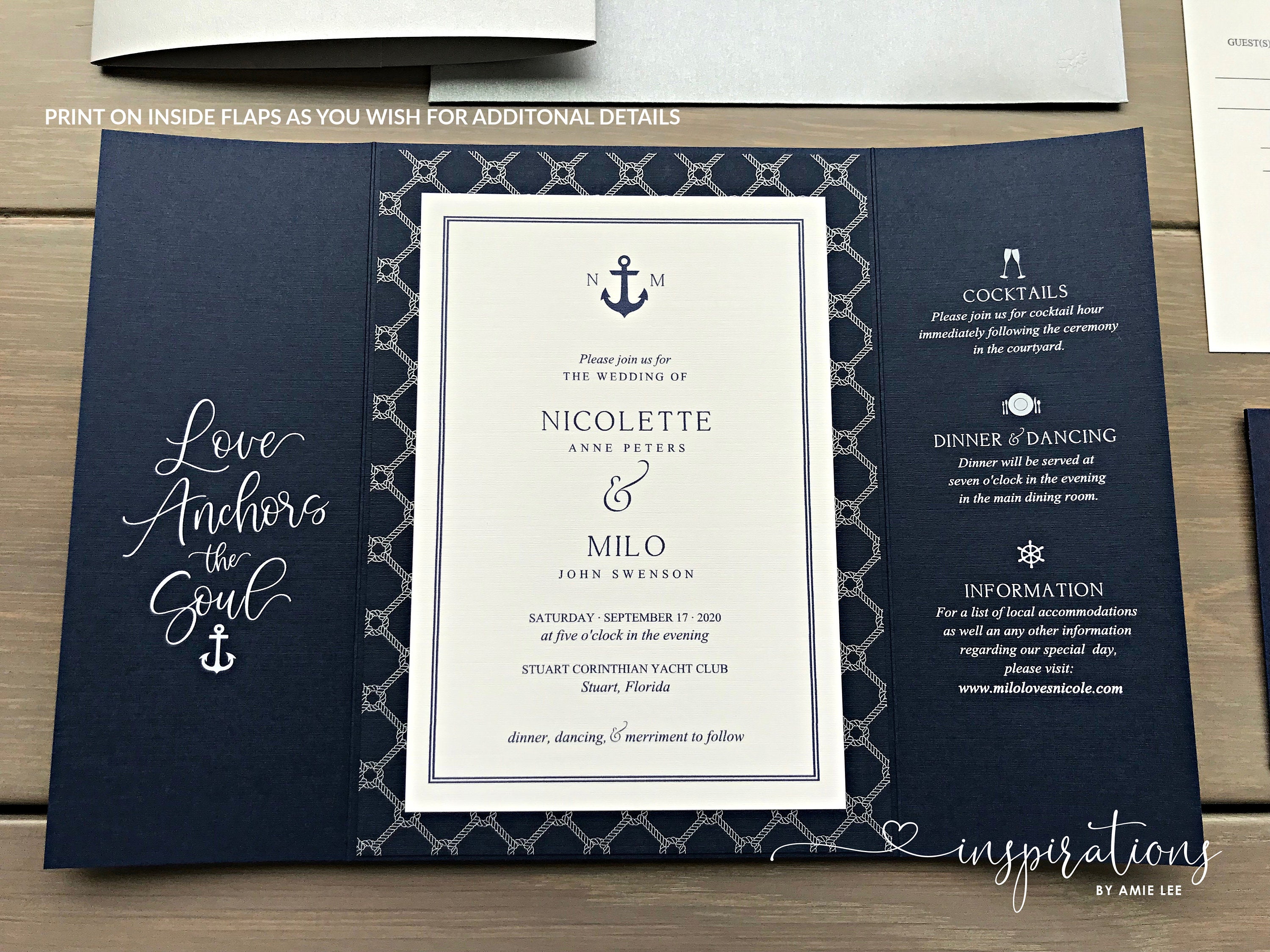 Nautical Wedding Invitations Nautical Classic Elegant | Etsy