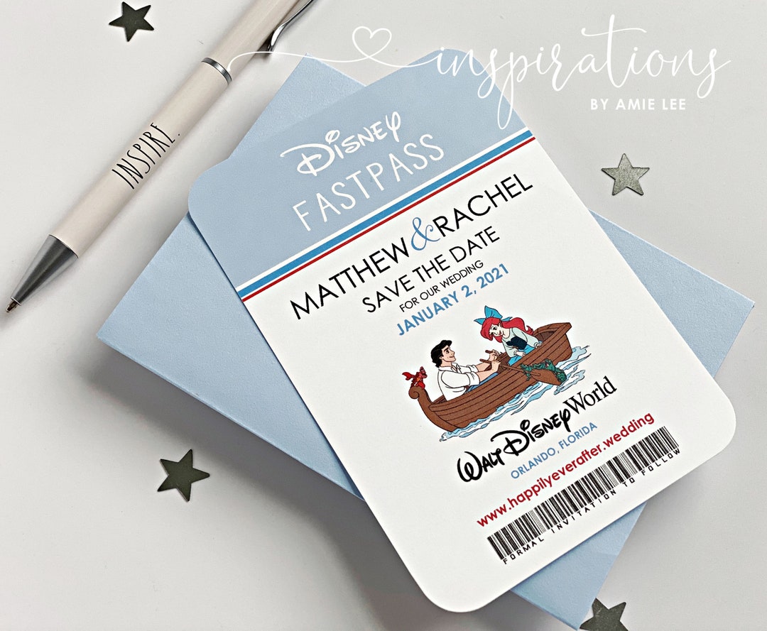 Disney Fastpass Save The Date Fast Pass Princess Wedding - Etsy France