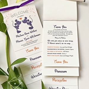 Disney Wedding Programs, Disney Theme Ceremony Program, Wedding ...
