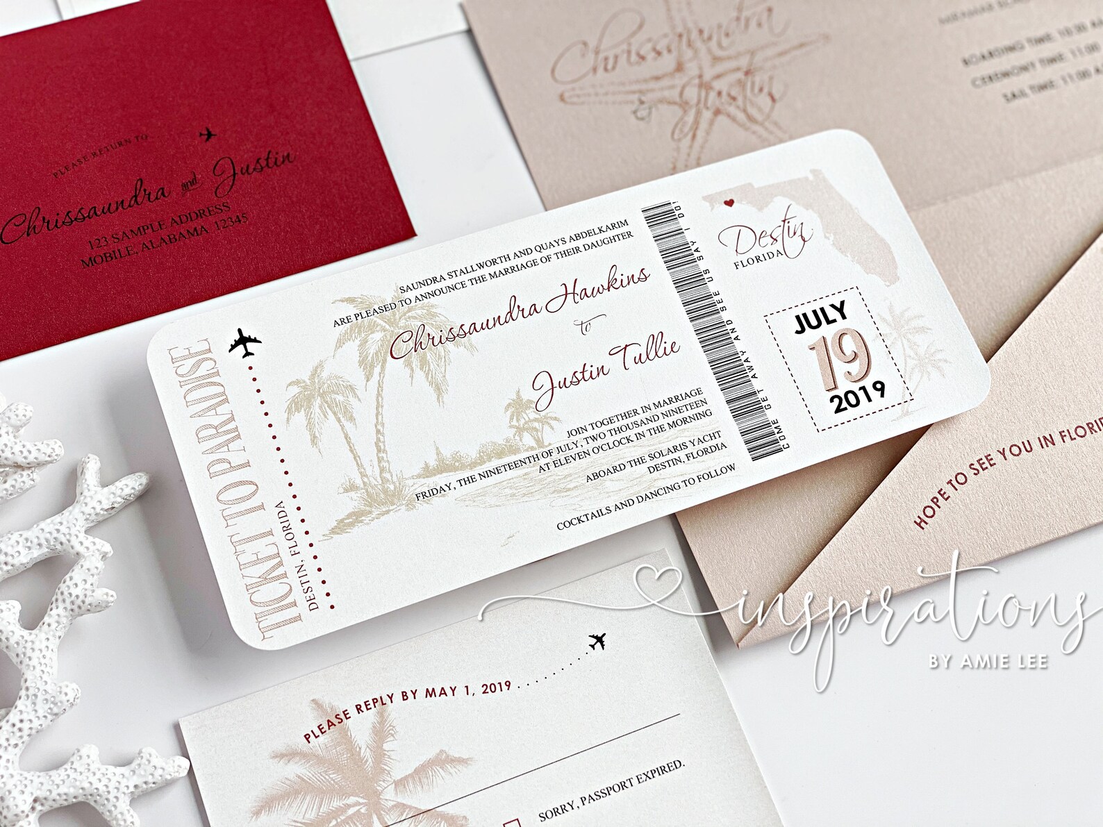 Boarding Pass Wedding Invitations Destination Wedding | Etsy