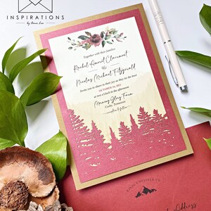 Rustic Forest Wedding Invitations, Elegant Woods Wedding, Rustic ...