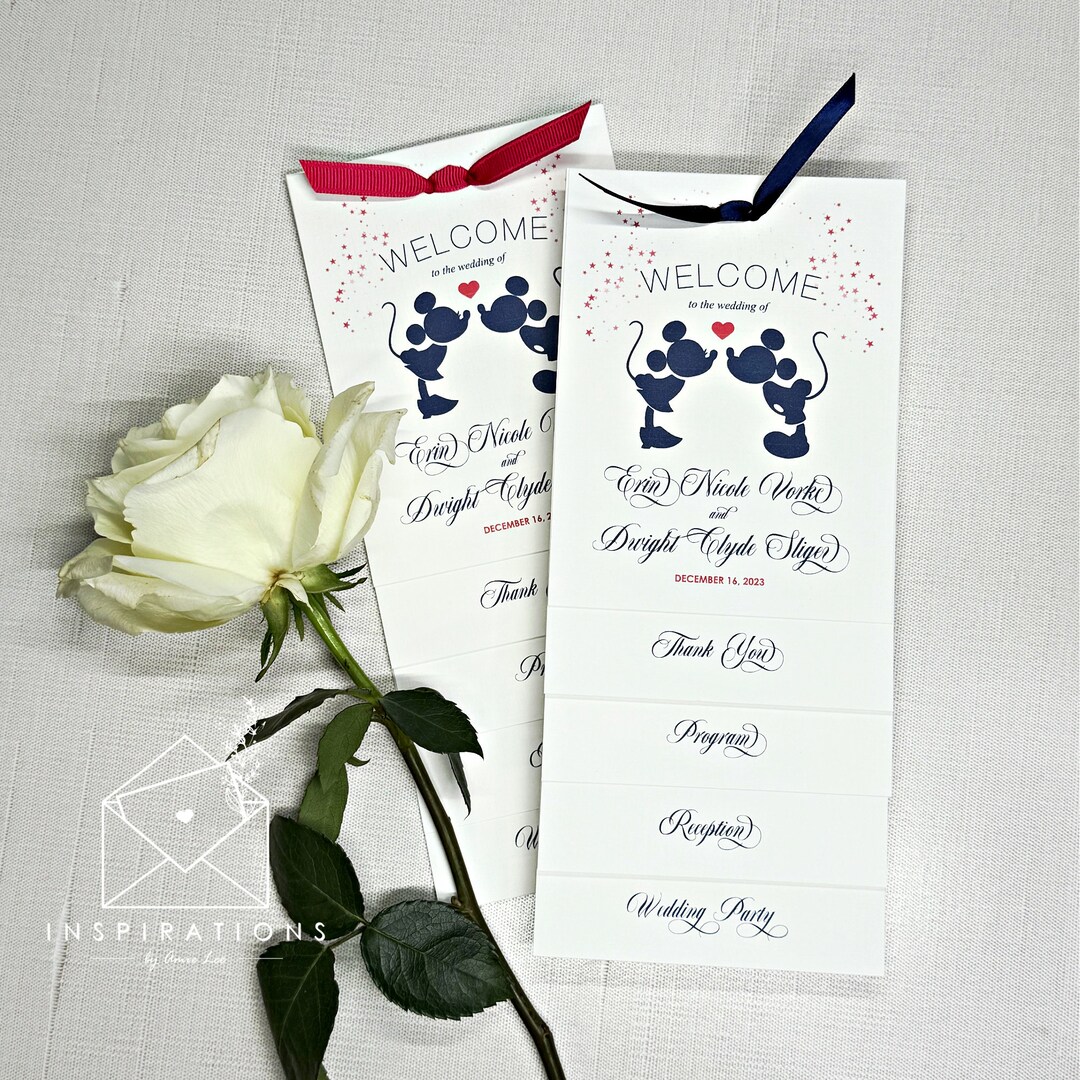 Disney Wedding Programs, Disney Theme Ceremony Program, Wedding ...