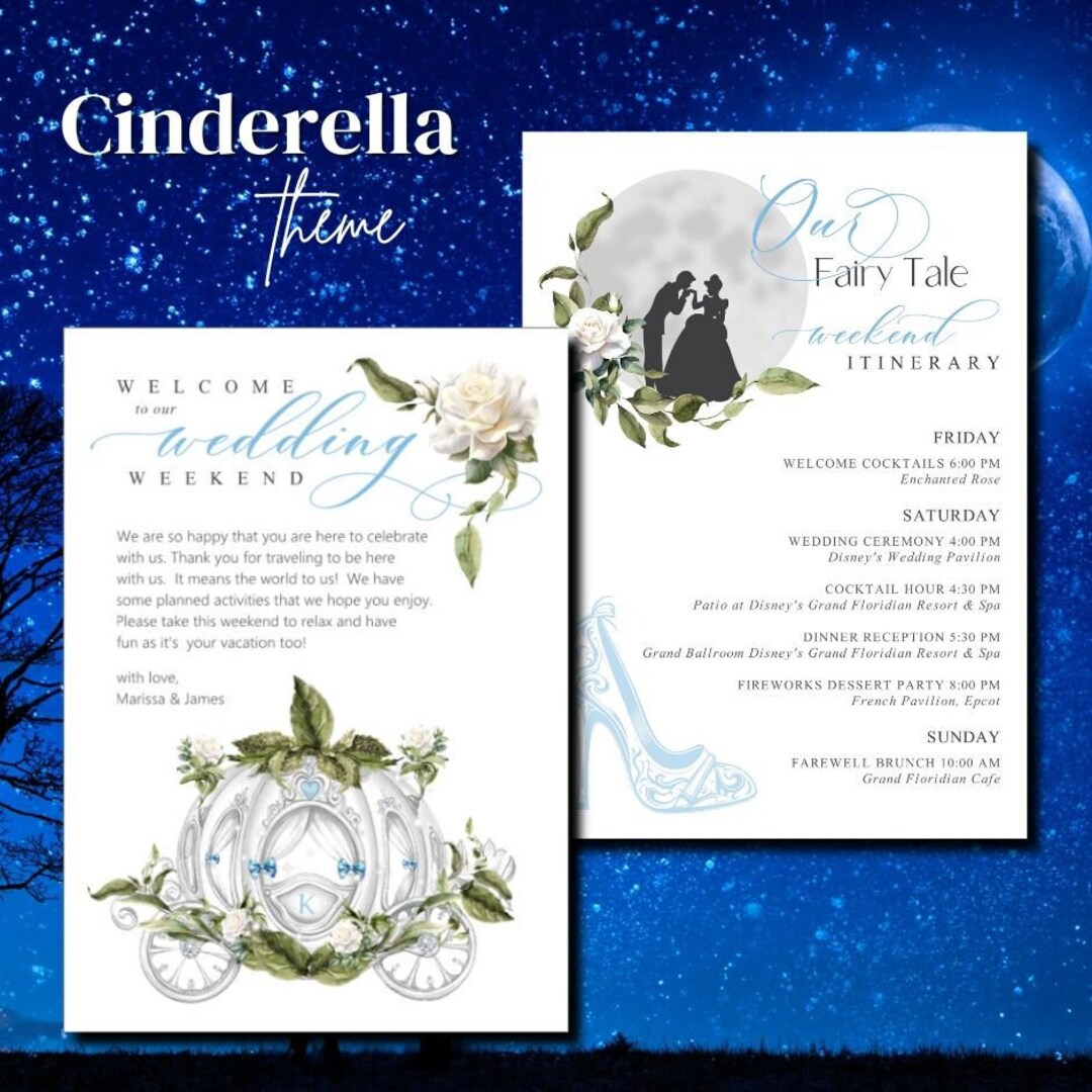 Disney Wedding Itineraries, Wedding Schedules, Welcome Letters, Wedding ...