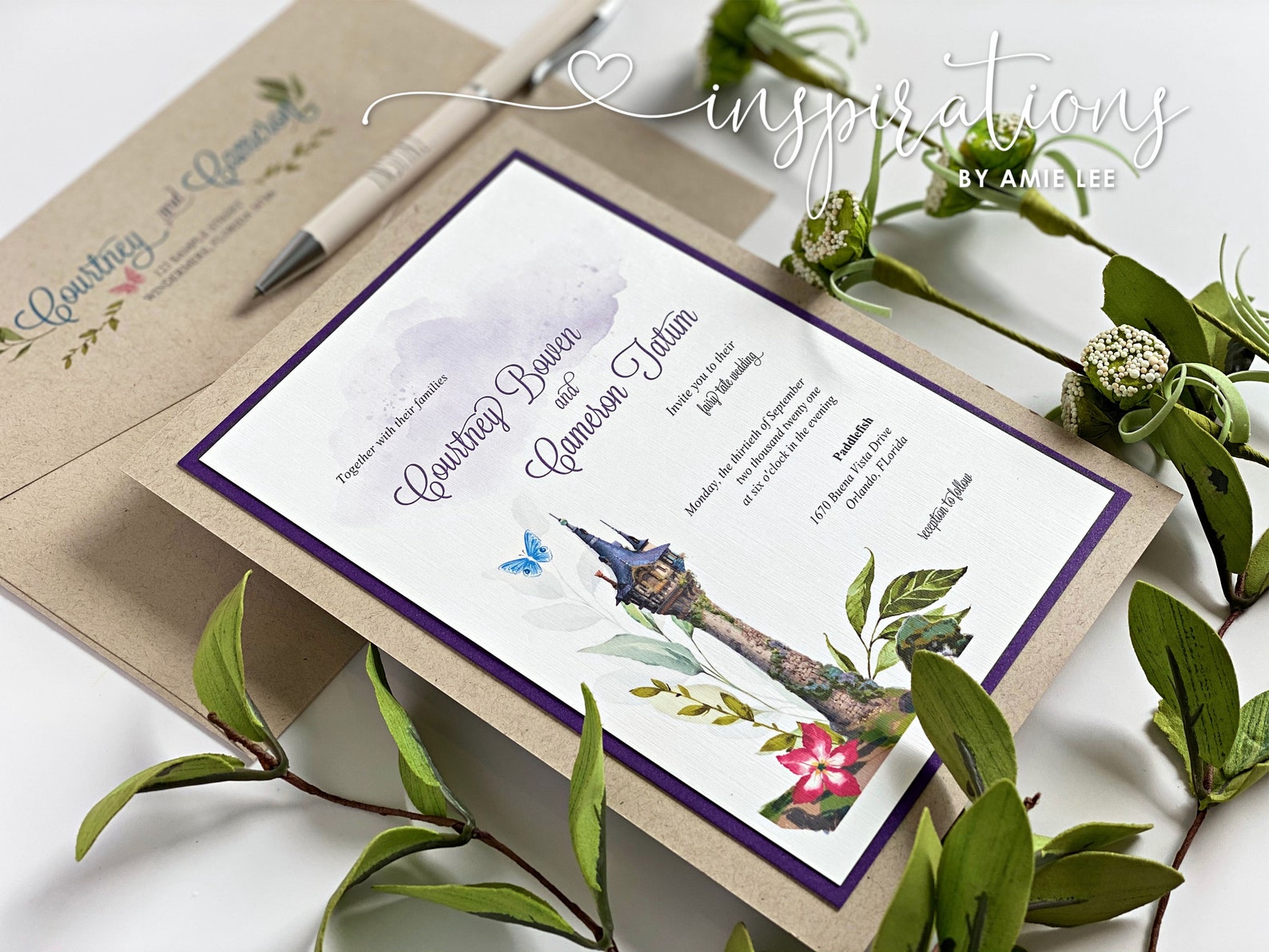 Disney Tangled Wedding Invitations Formal Disney Wedding | Etsy