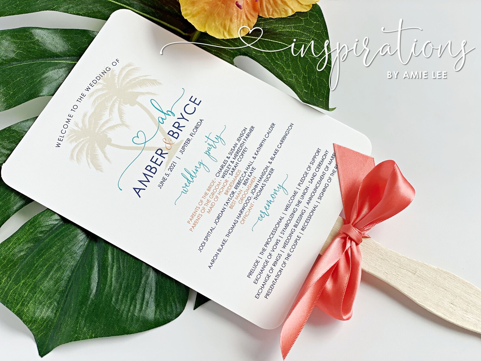 Wedding Program Fans Ceremony Program Fans Wedding Fans | Etsy