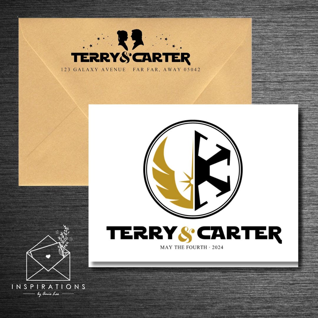 Star Wars Themed Thank You Cards: Jedi Wedding Stationery - Etsy