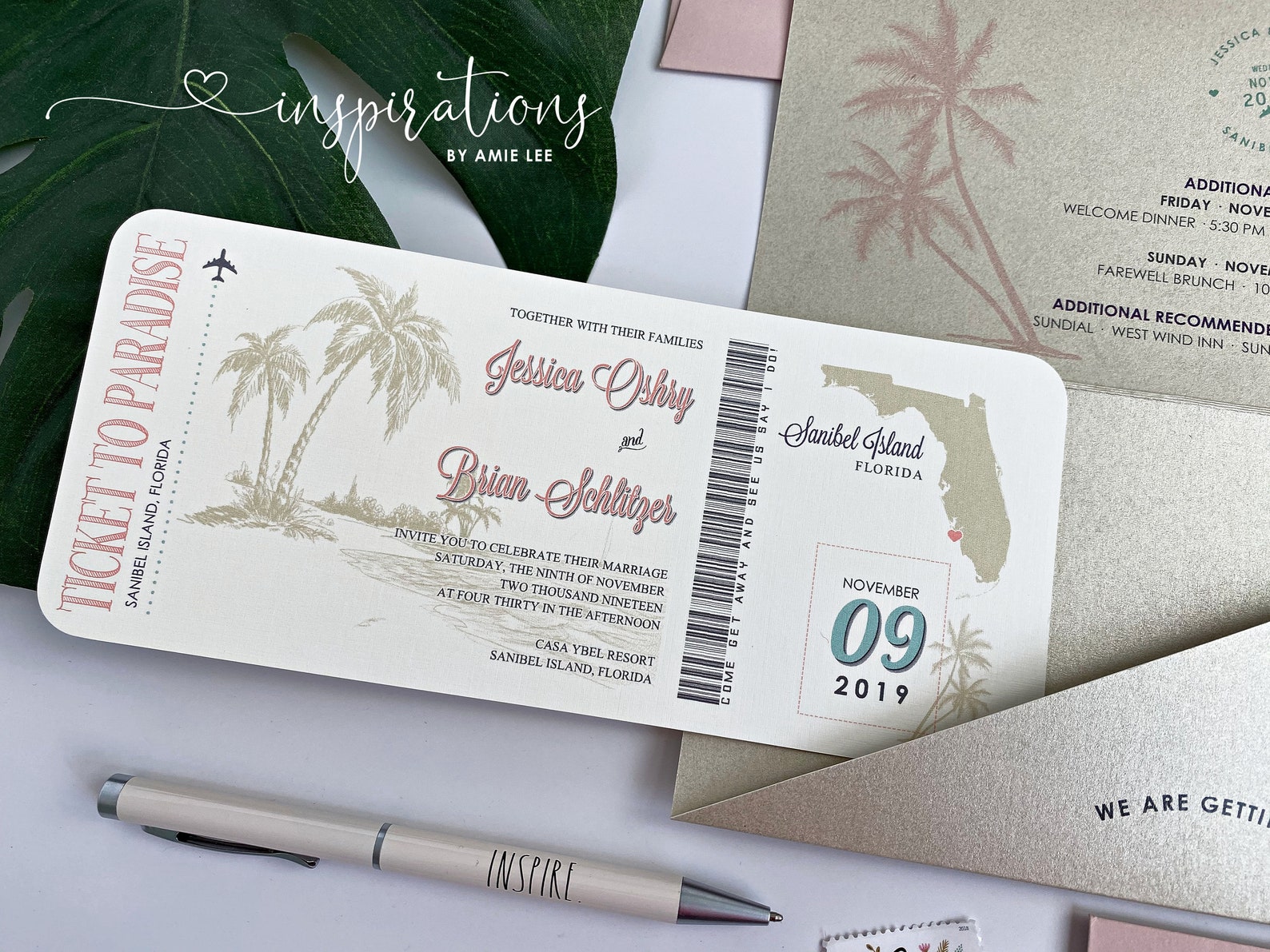 Boarding Pass Wedding Invitations Destination Wedding - Etsy