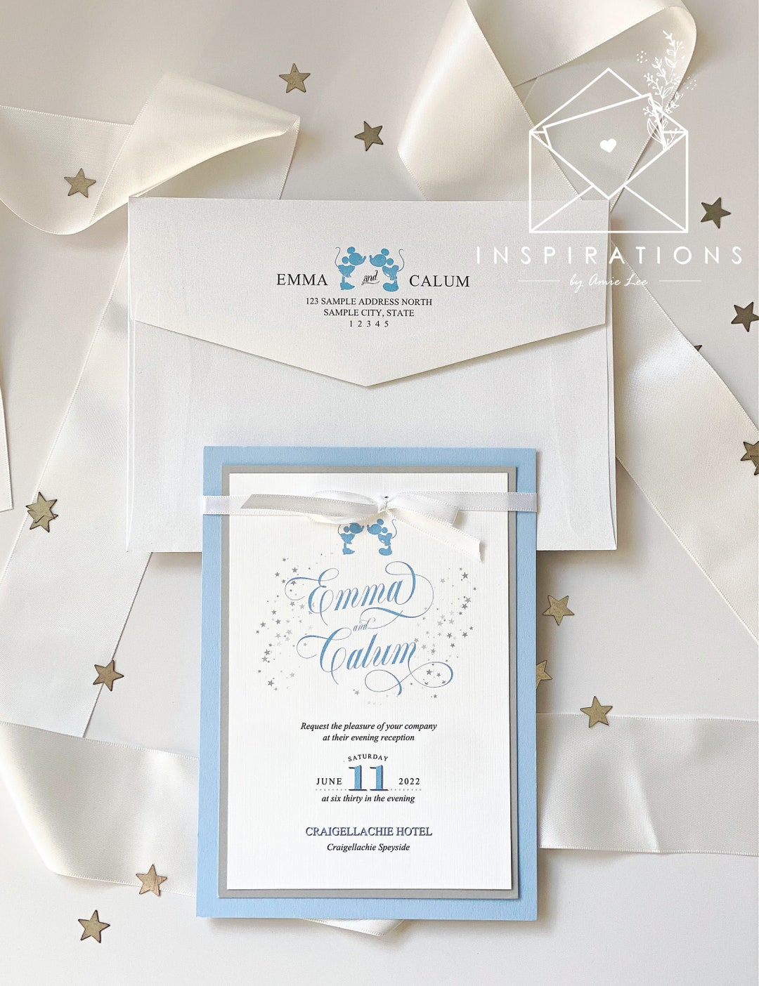 Elegant Disney Wedding Invitations, Formal Disney Wedding, Classic ...
