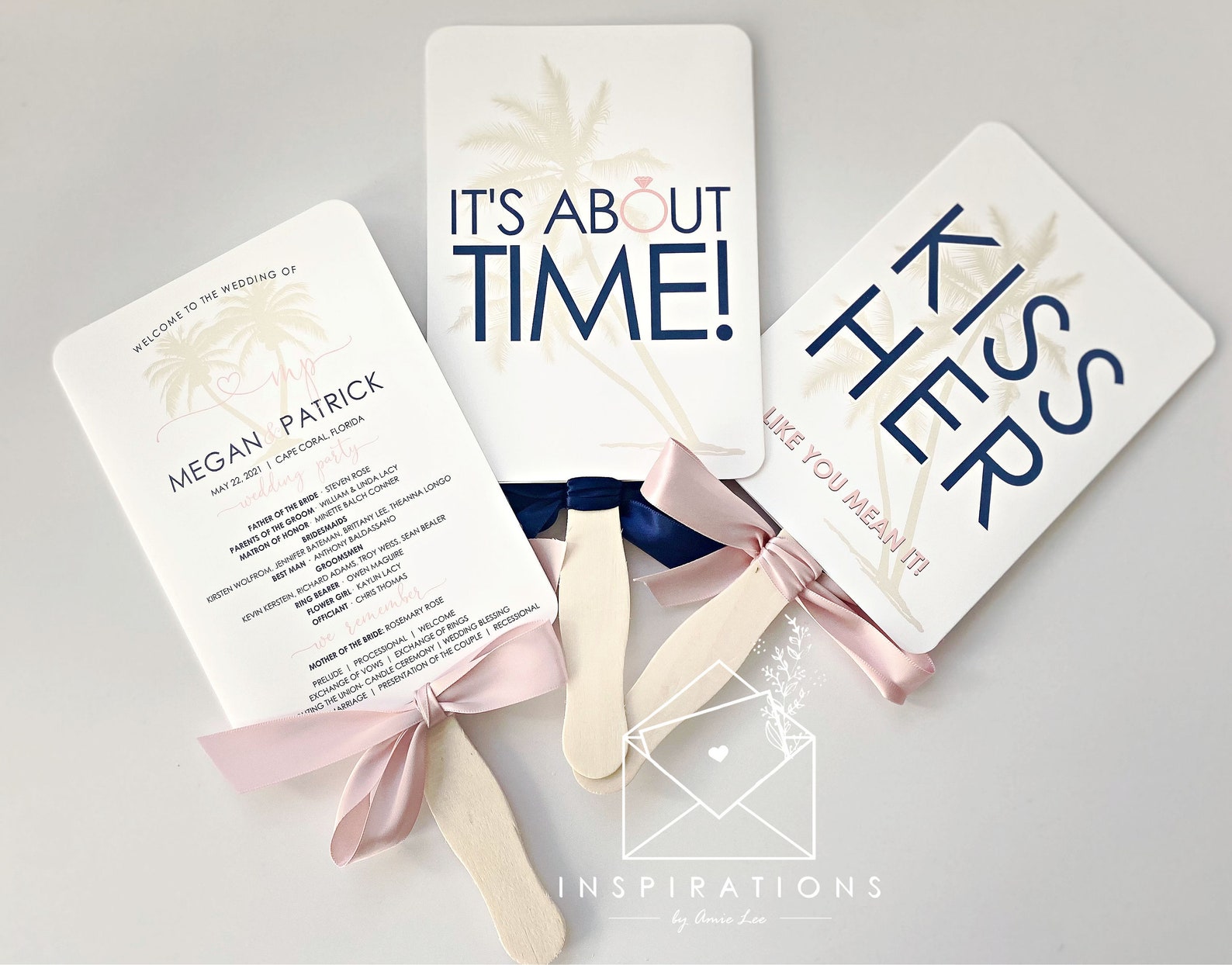 Wedding Program Fans Ceremony Program Fans Outdoor Summer - Etsy