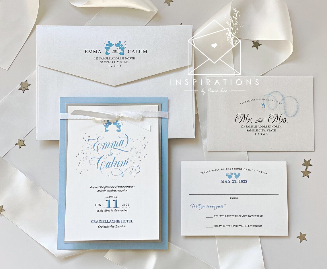 Elegant Disney Wedding Invitations, Formal Disney Wedding, Classic ...