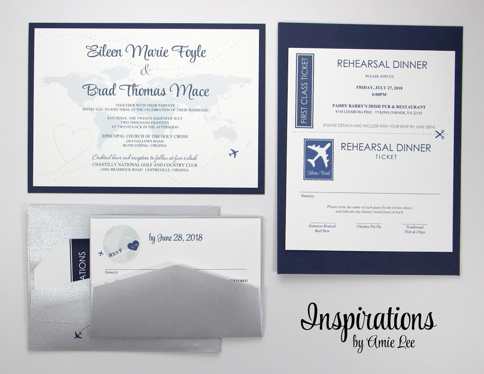 Travel Map Wedding Invitations, World Map Invitations, Travel Theme ...