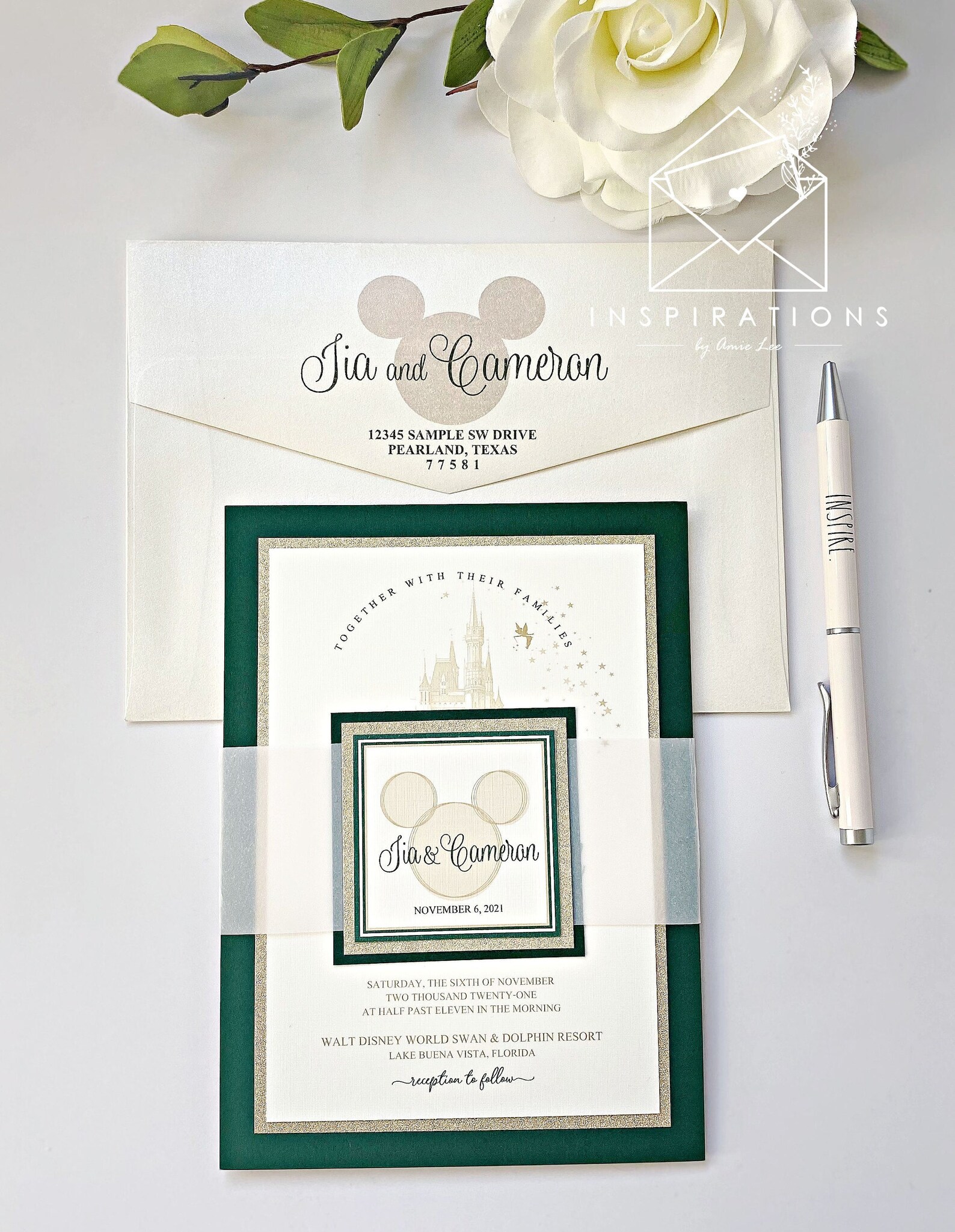 Elegant Disney Wedding Invitations Disneyland Disney World - Etsy