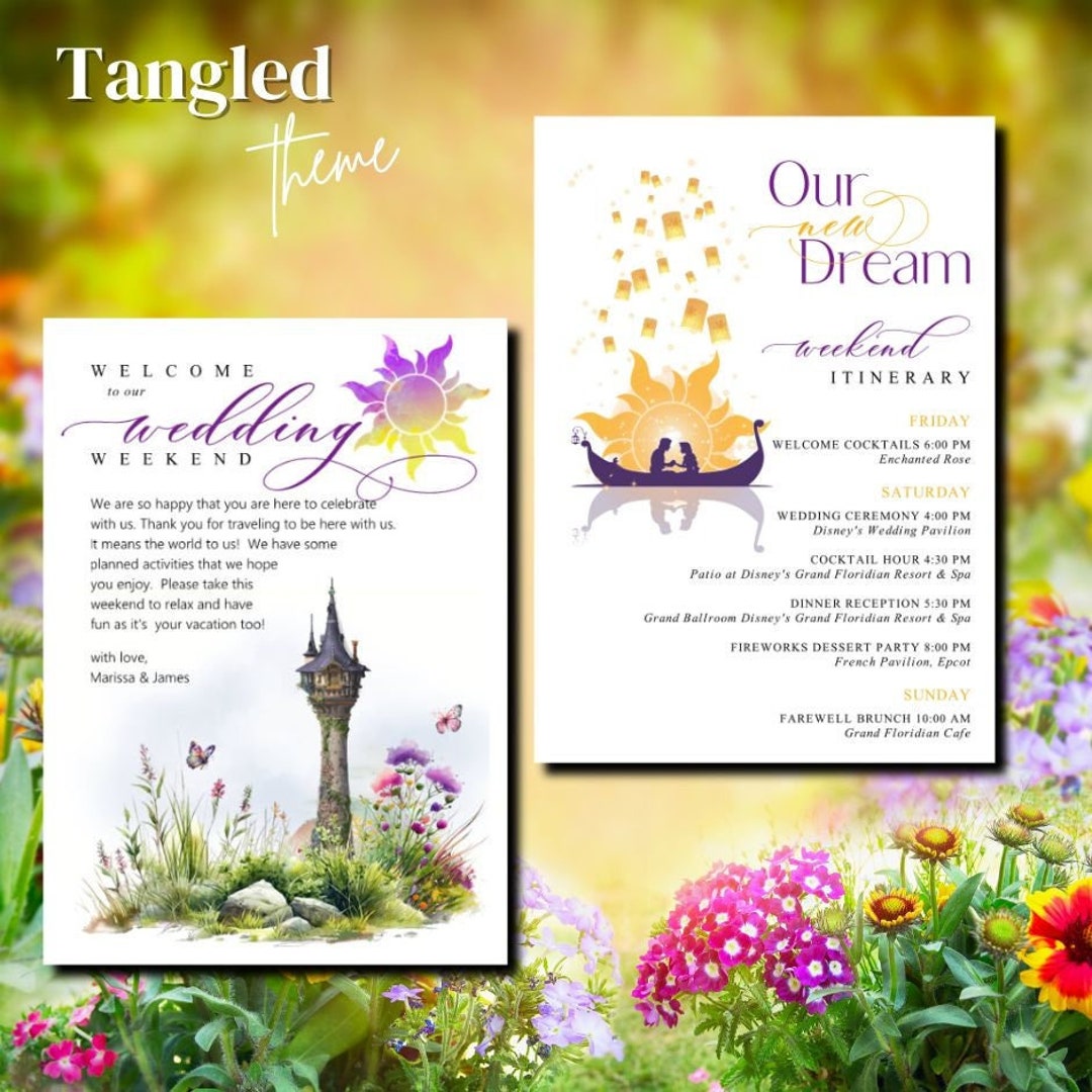 Disney Wedding Itineraries, Wedding Schedules, Welcome Letters, Wedding ...