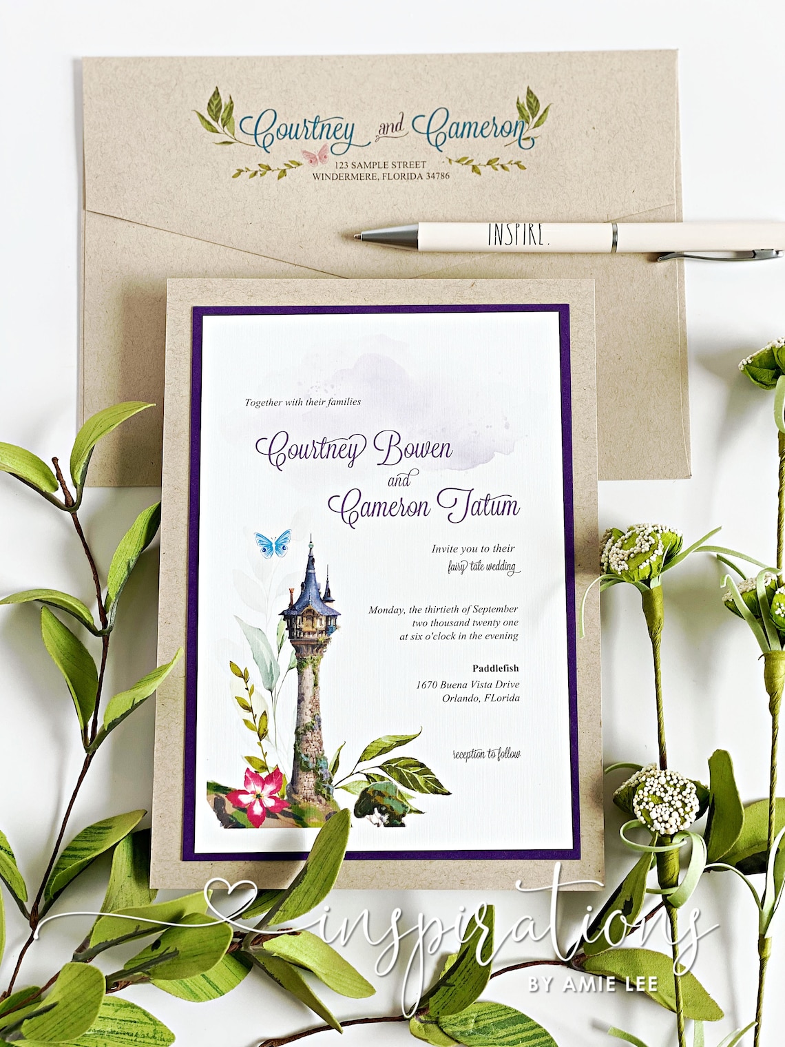 Disney Tangled Wedding Invitations Formal Disney Wedding | Etsy