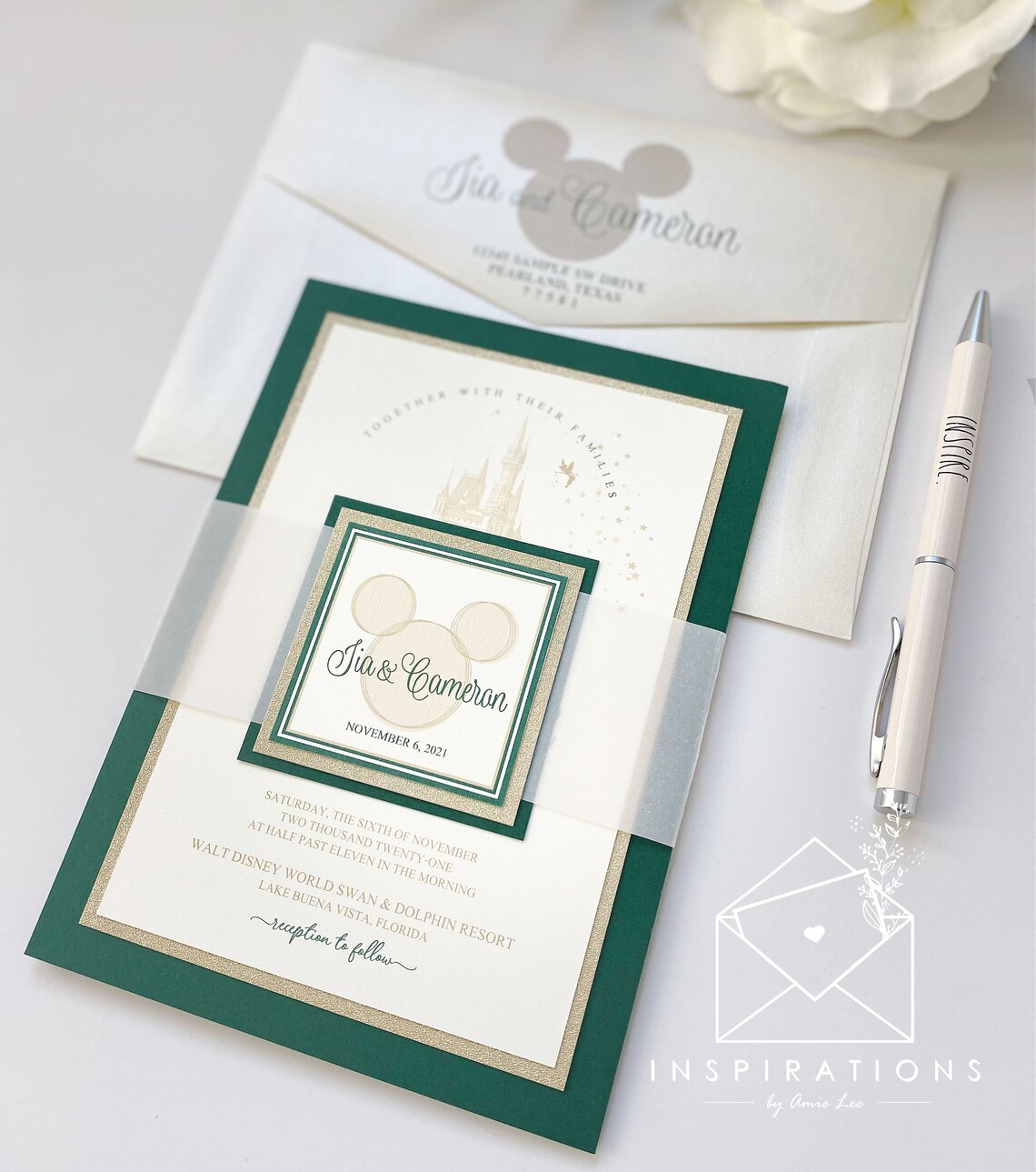 Elegant Disney Wedding Invitations Disneyland Disney World - Etsy