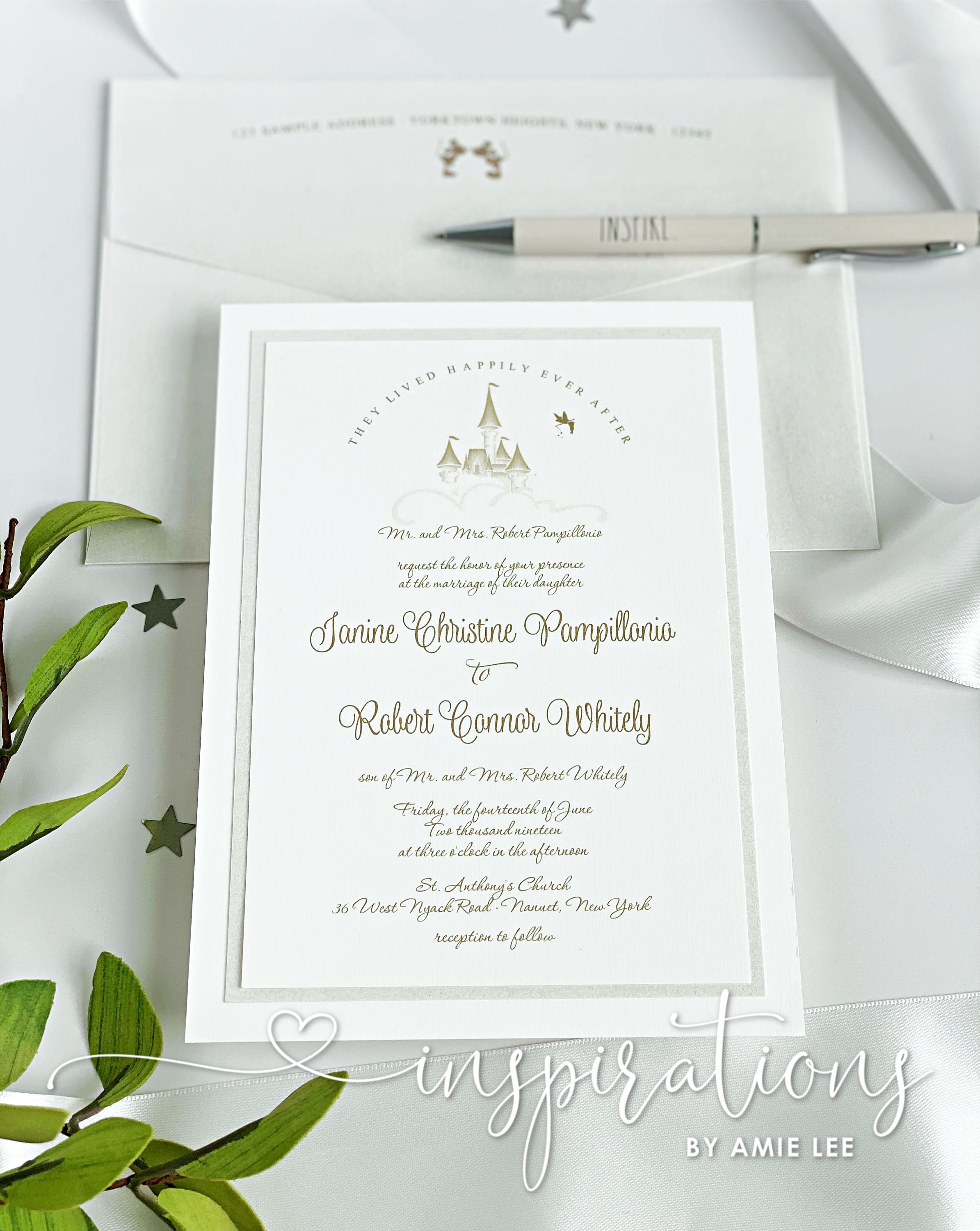 Elegant Disney Wedding Invitations Fairy Tale Wedding | Etsy