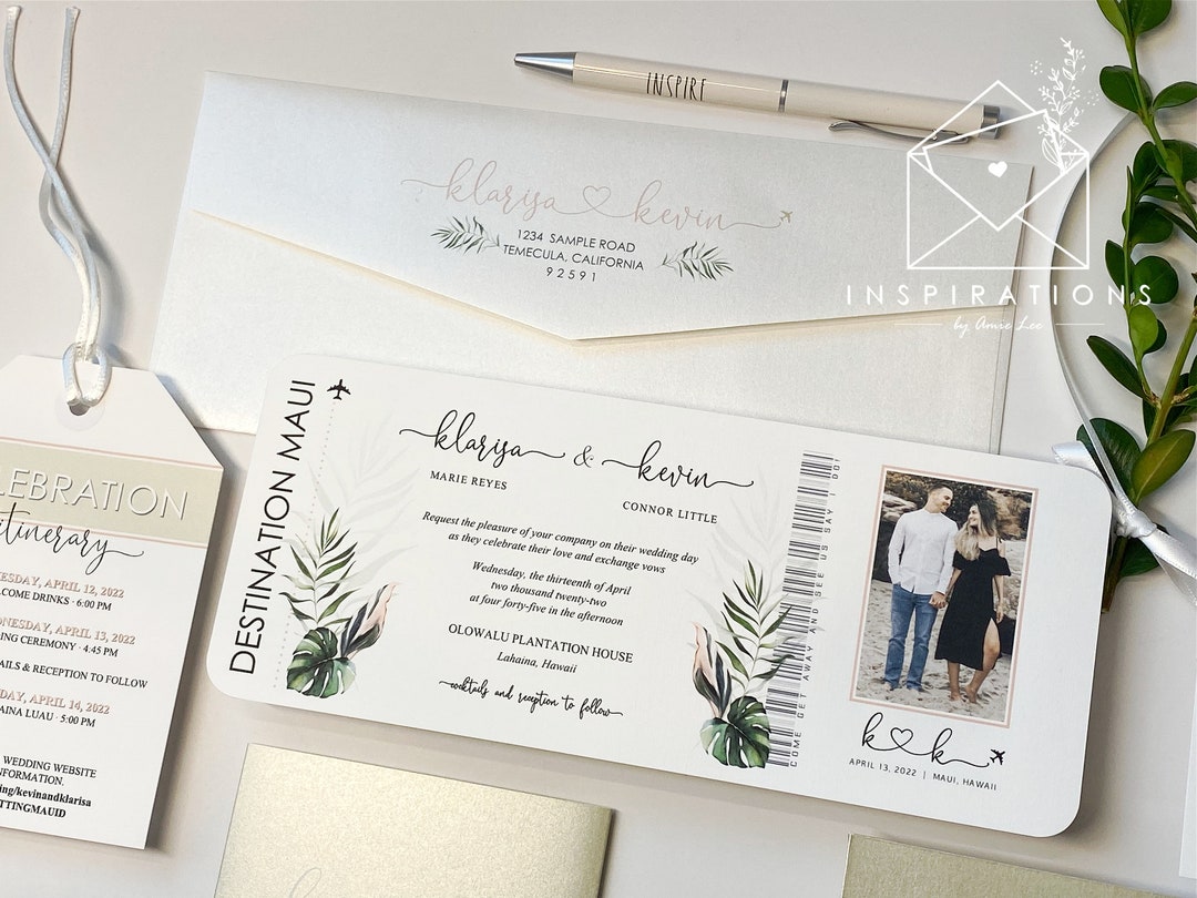 Boarding Pass Wedding Invitations, Destination Wedding Invitations ...