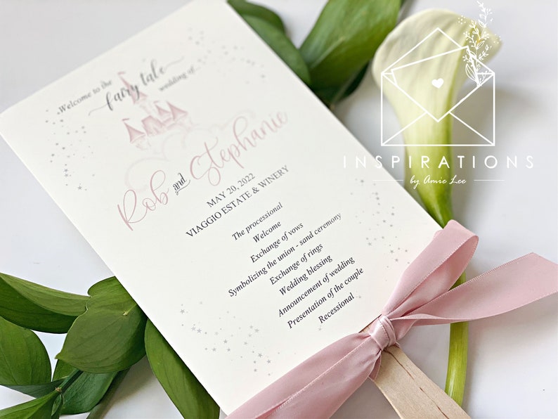 Disney Wedding Programs, Disney Ceremony Program Fans, Fairy Tale ...