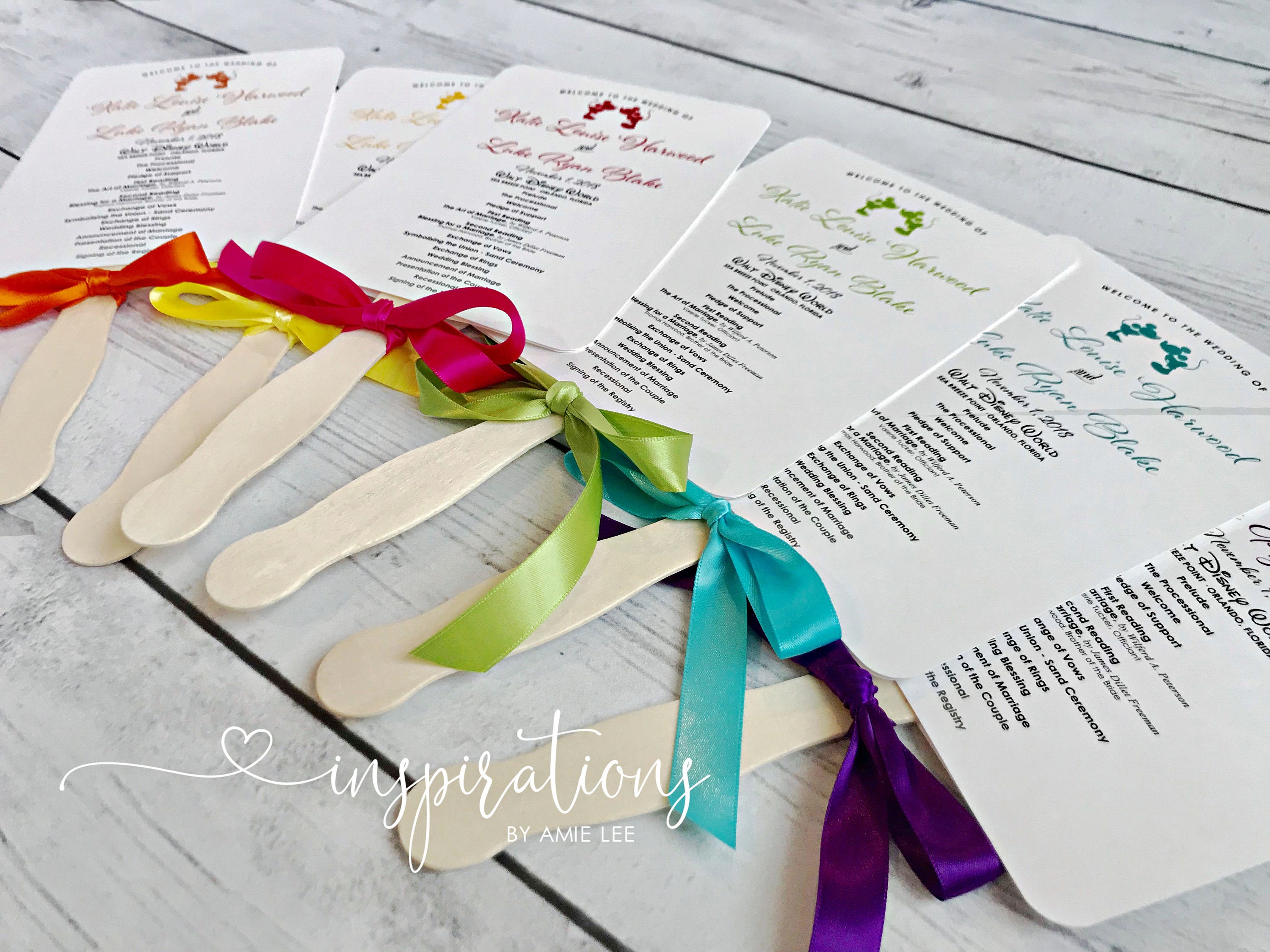 Wedding Program Fans Ceremony Program Fans Disney Wedding | Etsy