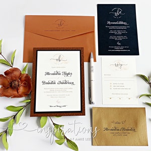 Copper Wedding Invitations, Classic Formal Wedding Invitations, Barn ...