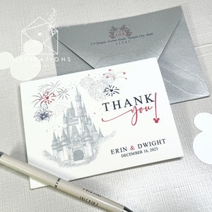 Disney Thank You Cards, Disney Wedding, Thank You Cards, Custom Thank ...