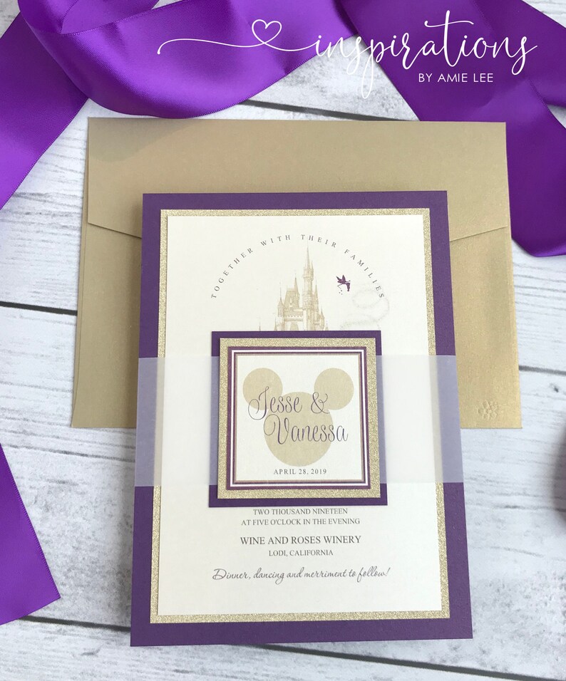 Elegant Disney Wedding Invitations Disney Fairy Tale - Etsy