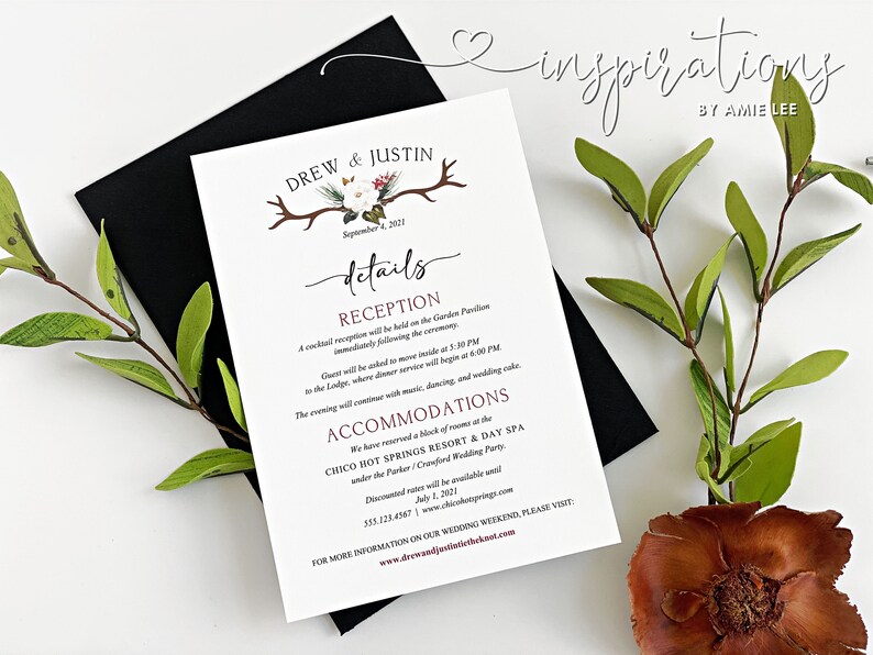 Rustic Forest Wedding Invitations Elegant Woods Wedding - Etsy