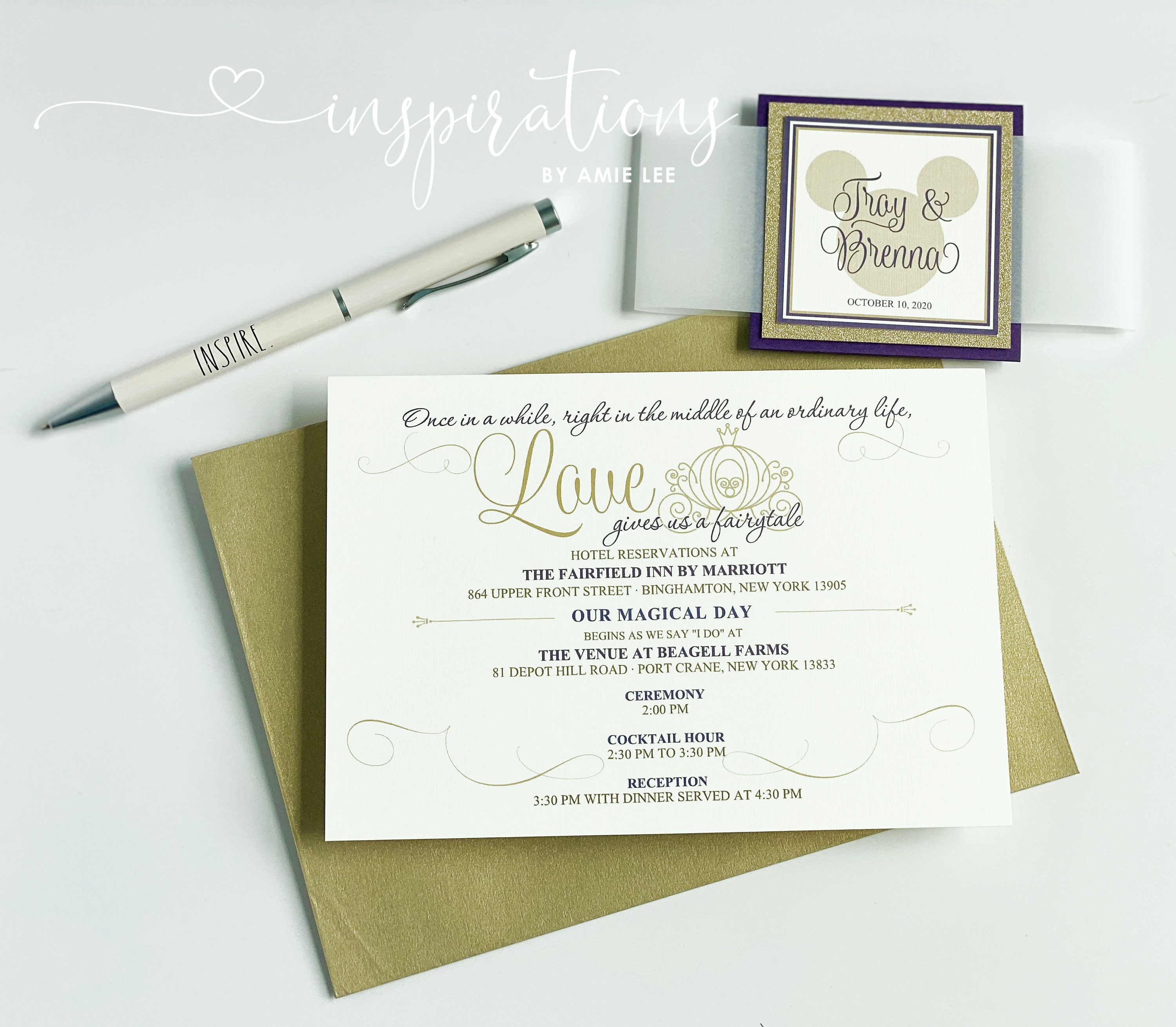 Elegant Disney Wedding Invitations Disney Fairy Tale | Etsy