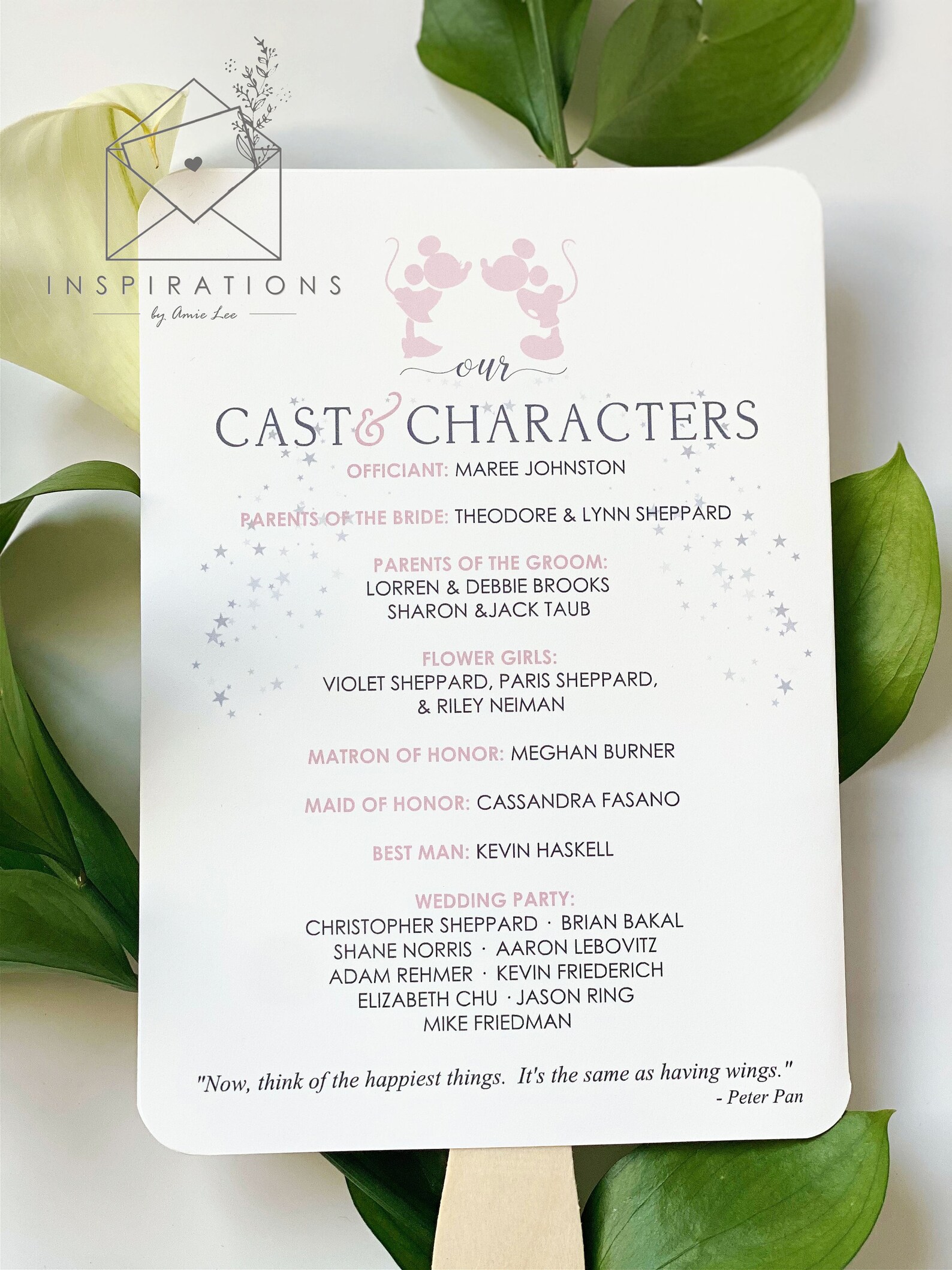Disney Wedding Programs, Disney Ceremony Program Fans, Fairy Tale ...