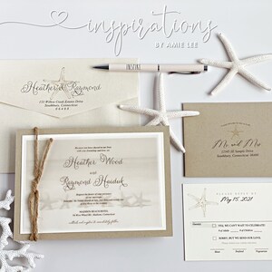 Elegant Beach Wedding Invitations, Tropical Island Destination Wedding ...