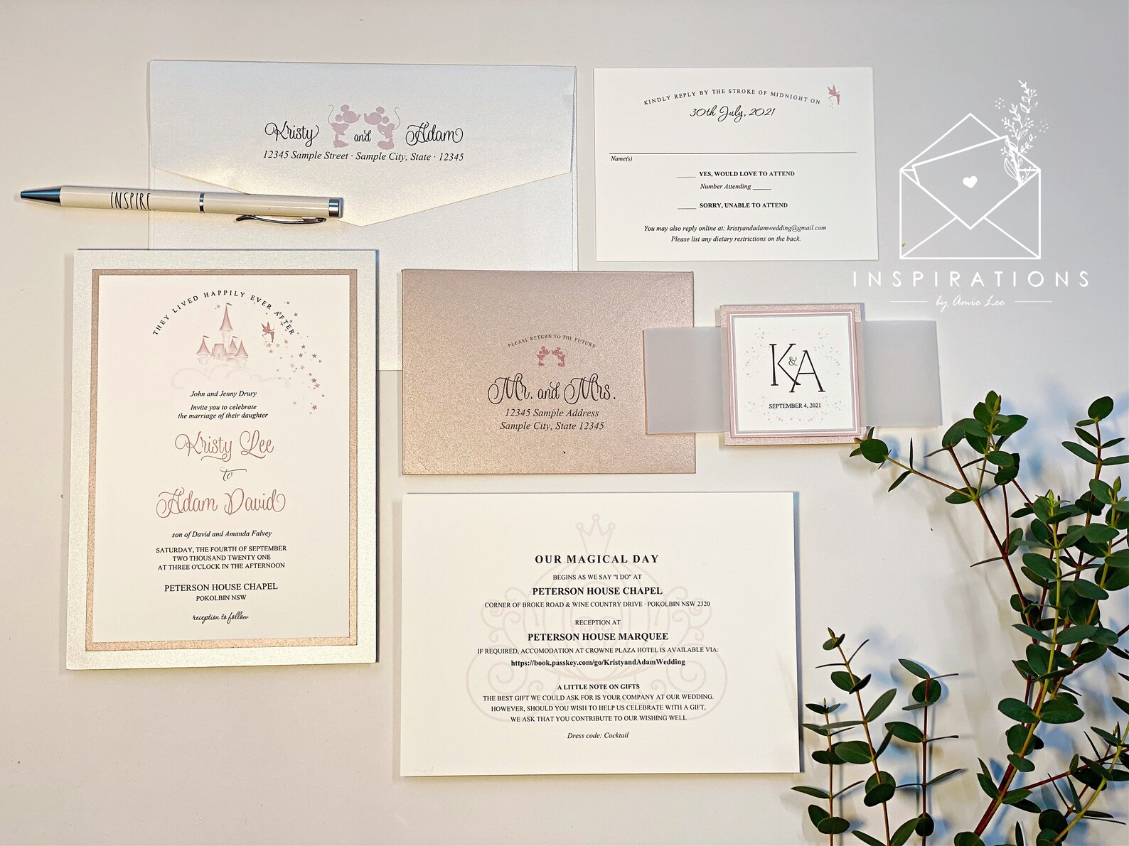 Elegant Disney Wedding Invitations, Disneyland, Disney World, Fairy ...