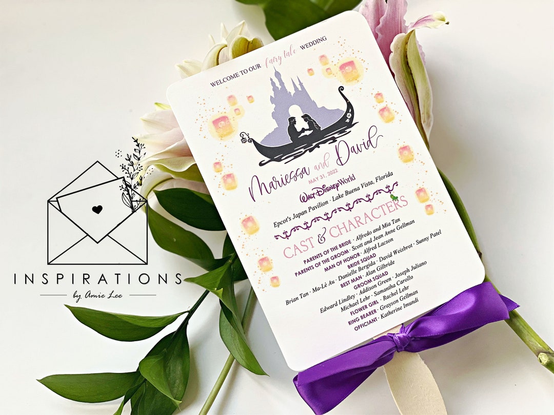 Disney Wedding Programs, Disney Ceremony Program Fans, Fairy Tale ...