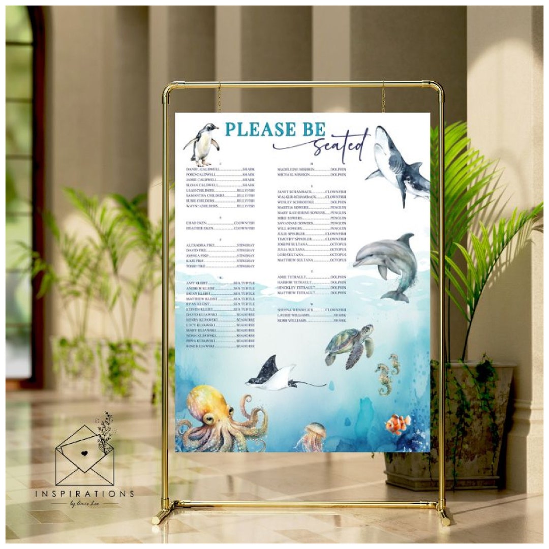 Seating Chart, Wedding Signs, Large Sign PDF Files, Wedding Seating ...