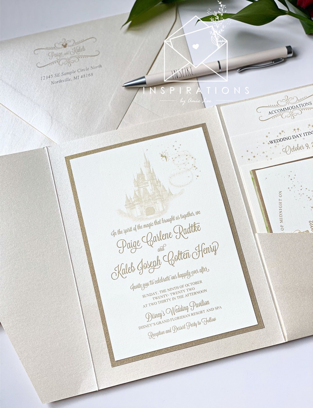 Elegant Disney Wedding Invitations, Fairy Tale Wedding, Disney Wedding ...