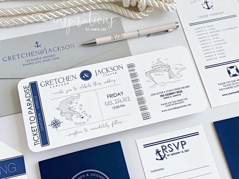 Boarding Pass Wedding Invitations Destination Wedding - Etsy