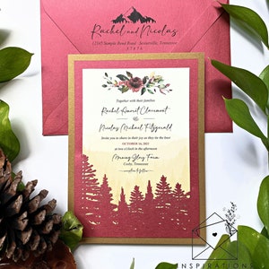 Rustic Forest Wedding Invitations, Elegant Woods Wedding, Rustic ...