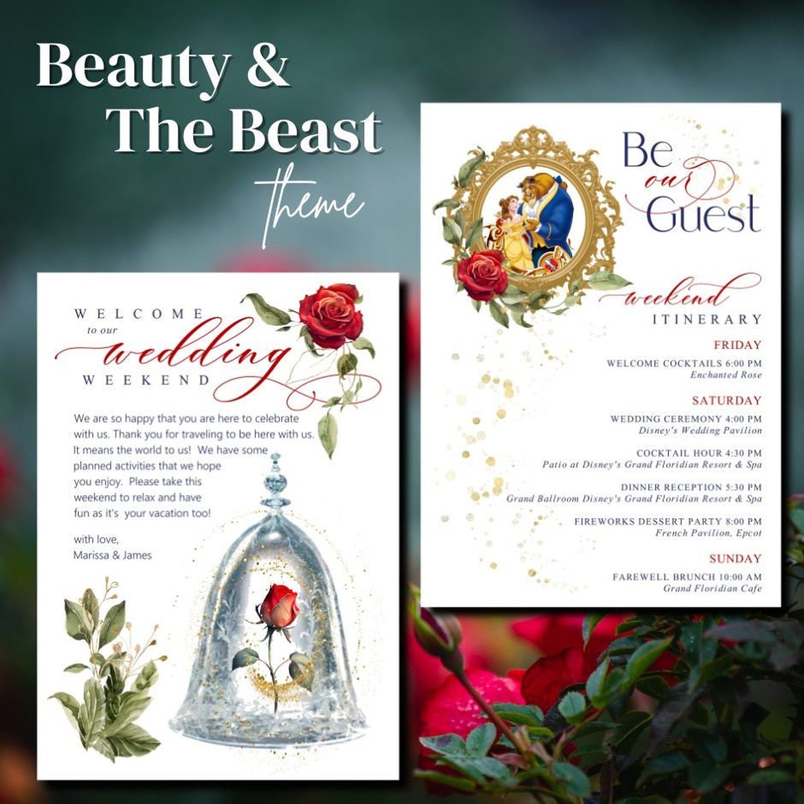 Disney Wedding Itineraries, Wedding Schedules, Welcome Letters, Wedding ...