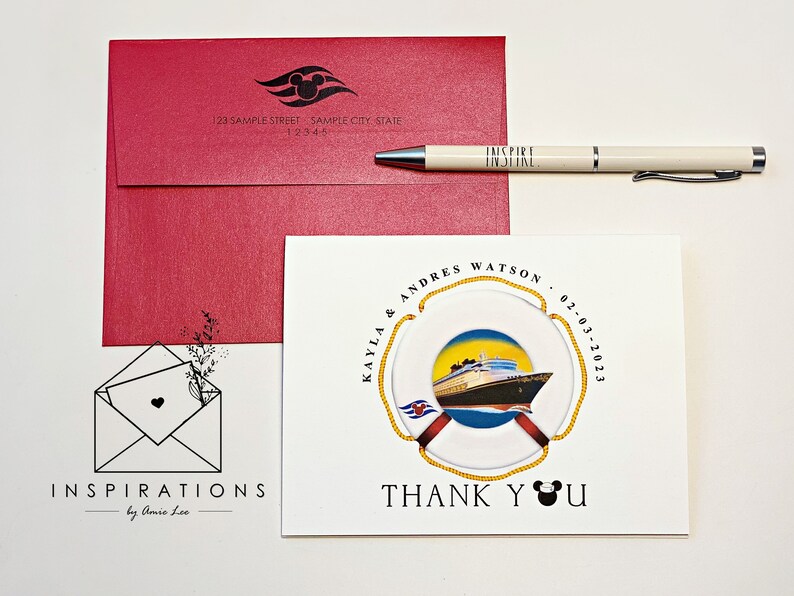 Disney Cruise Thank You Cards Disney Wedding Cruise Thank - Etsy