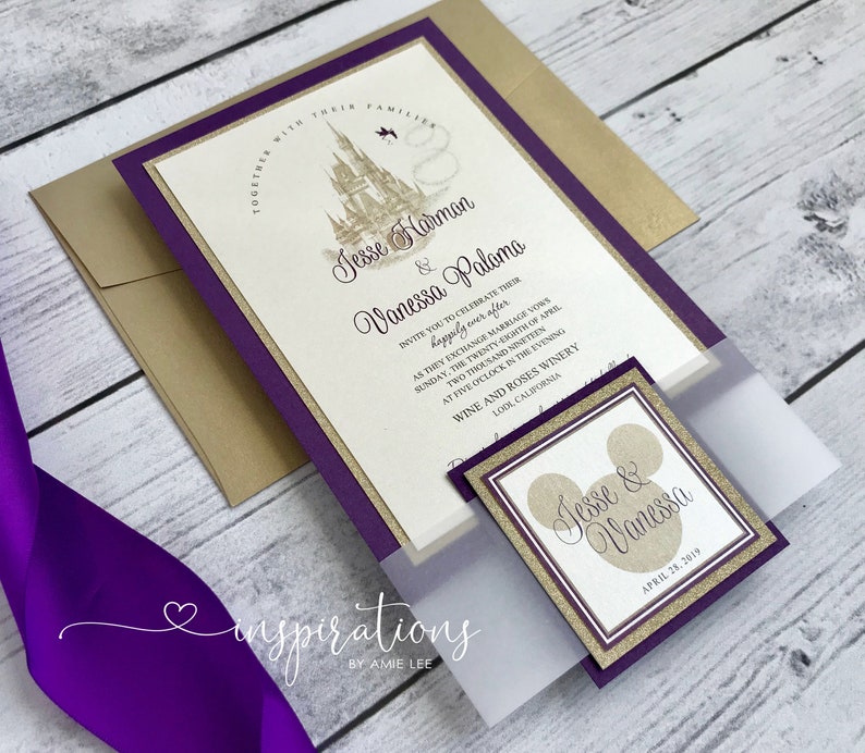 Elegant Disney Wedding Invitations Disney Fairy Tale - Etsy