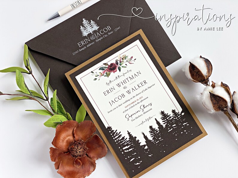 Rustic Forest Wedding Invitations Elegant Woods Wedding - Etsy