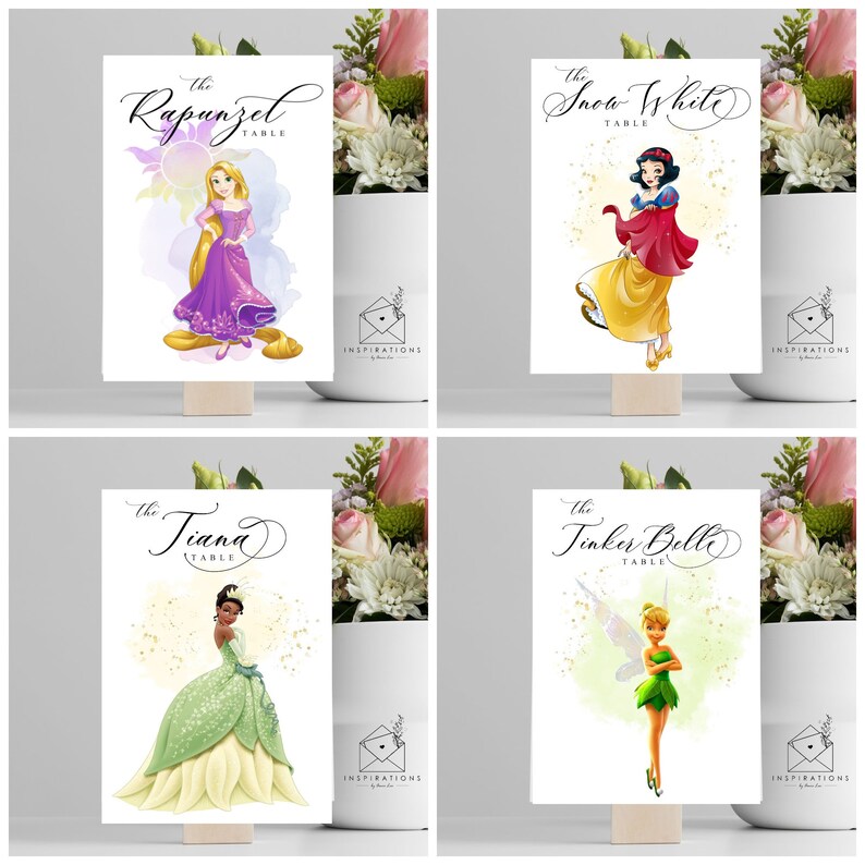 Disney Table Names, Disney Wedding, Disney Themed Party Table Numbers ...