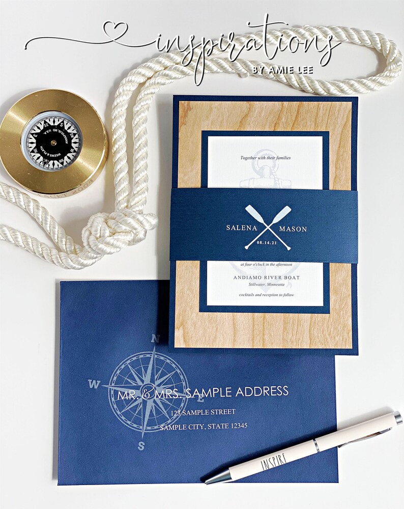 Nautical Wedding Invitations River Boat Wedding Lake - Etsy