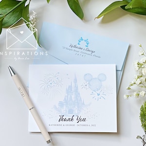 Disney Thank You Cards, Disney Wedding, Thank You Cards, Custom Thank ...