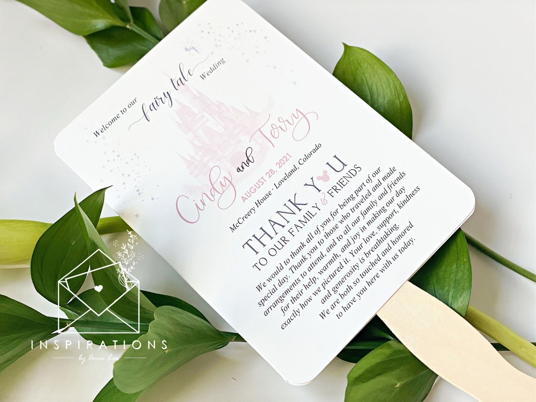 Disney Wedding Programs, Disney Ceremony Program Fans, Fairy Tale Wedding, Wedding Fans ...
