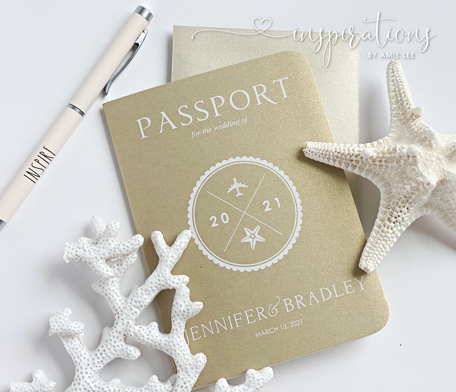 Passport Wedding Invitations Destination Wedding Beach | Etsy