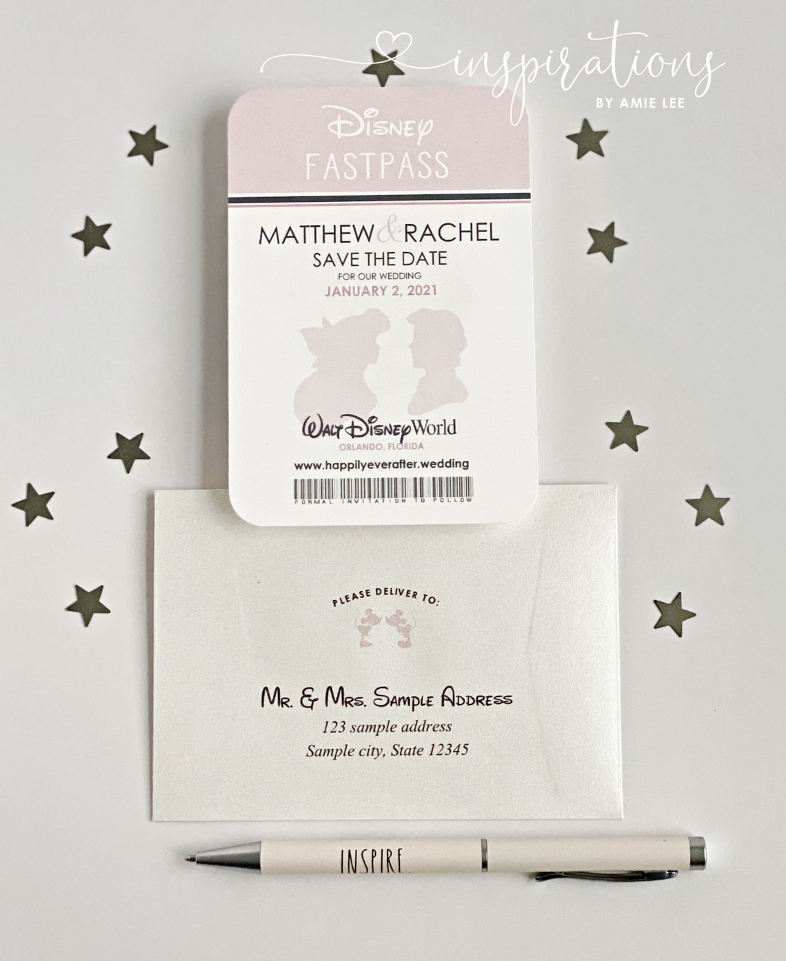 Disney Fastpass Save The Date Fast Pass Princess Wedding | Etsy