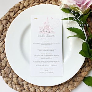 Disney Place Cards Disney Reception Menu Disney Place Card - Etsy