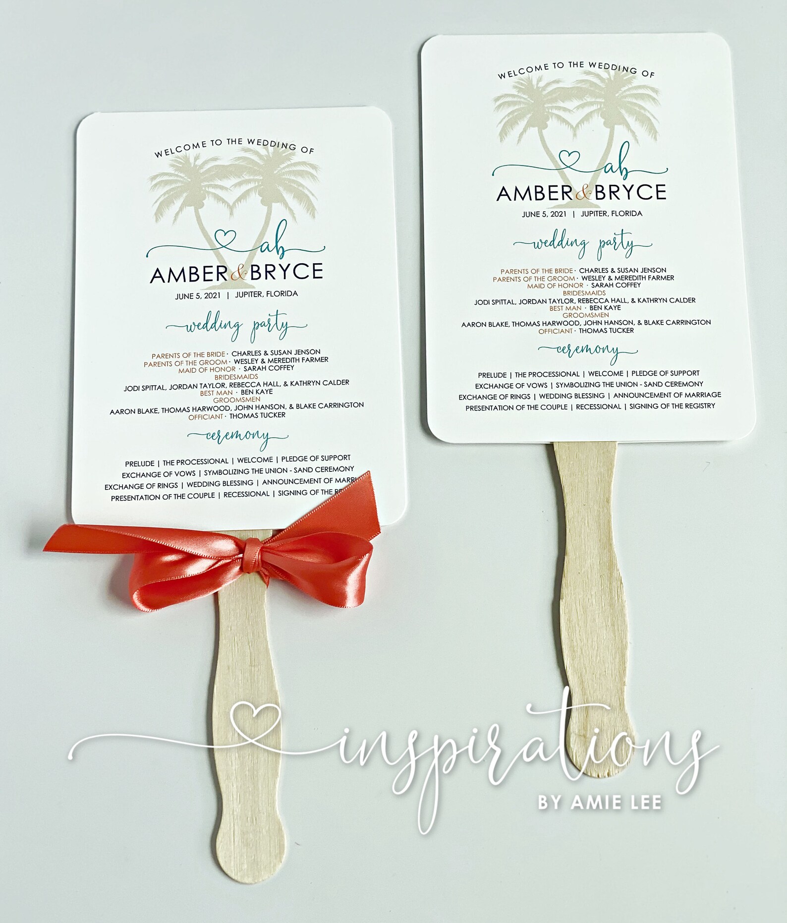 Wedding Program Fans Ceremony Program Fans Wedding Fans | Etsy