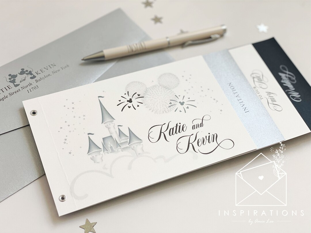 Classy Disney Wedding Elegant Disney Wedding Invitations - Etsy
